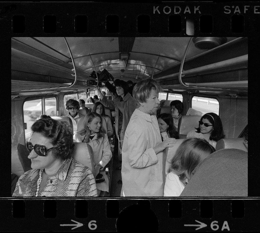 Passengers on initial run of wrong-way bus - Digital Commonwealth