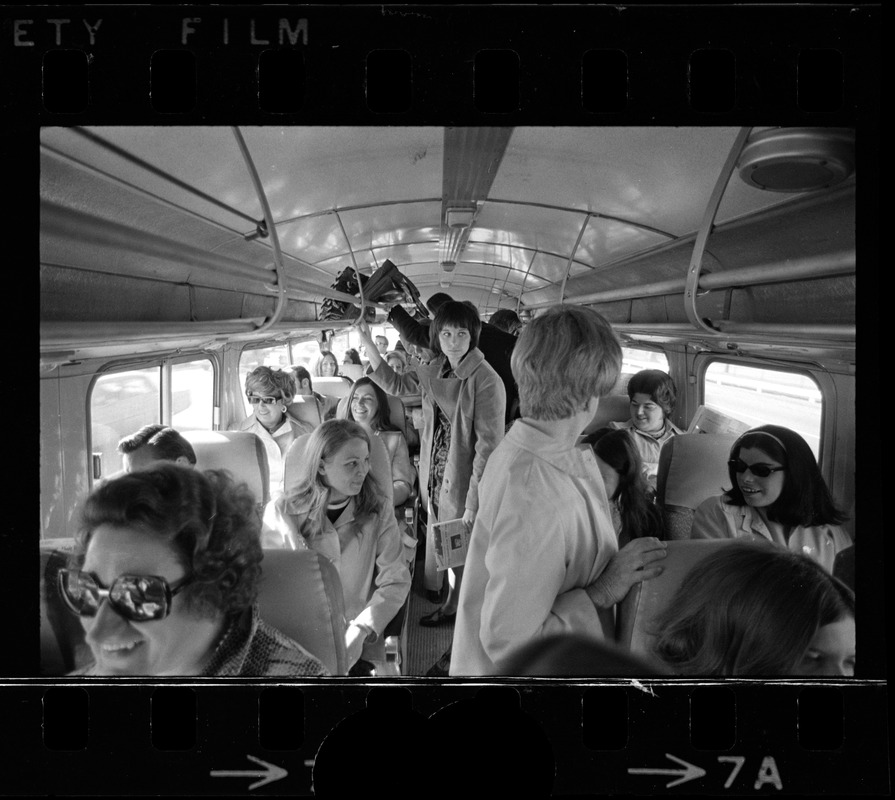 Passengers on initial run of wrong-way bus - Digital Commonwealth