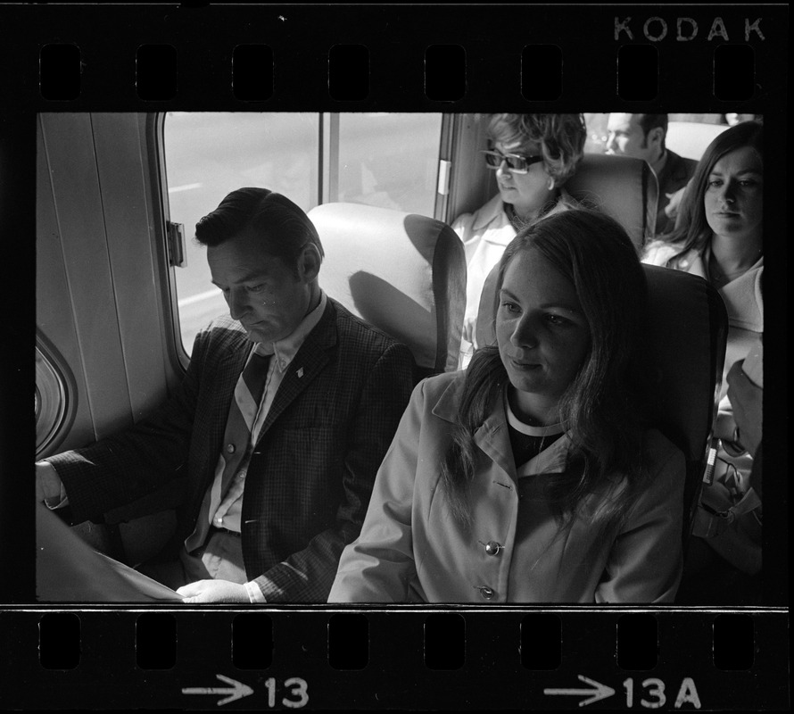 Passengers on initial run of wrong-way bus - Digital Commonwealth