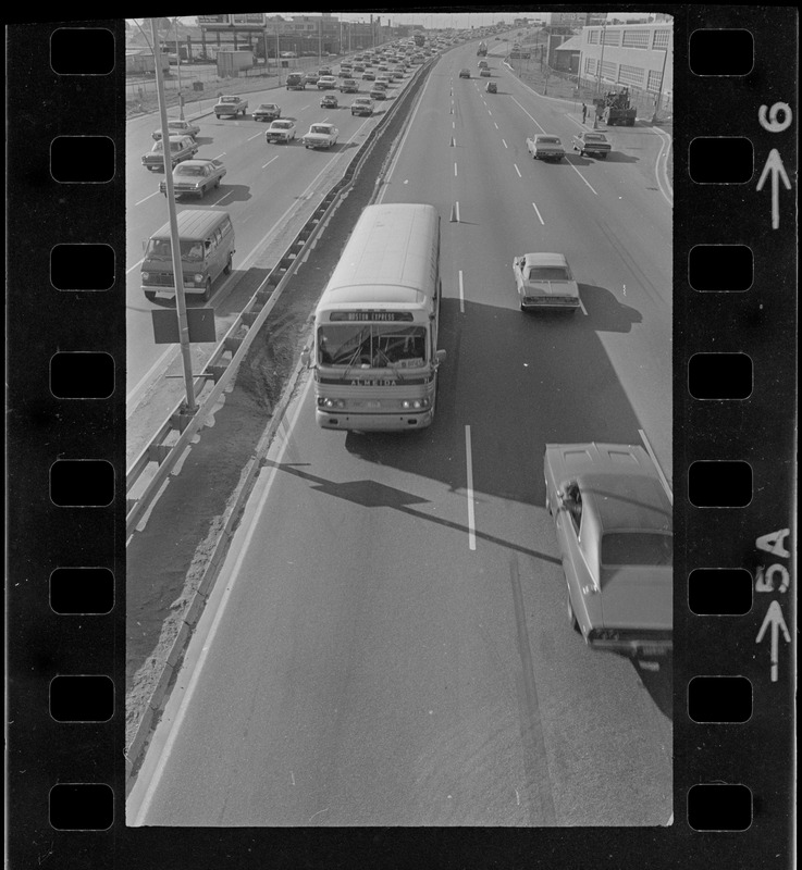 Wrong-way bus on Southeastern Expressway - Digital Commonwealth