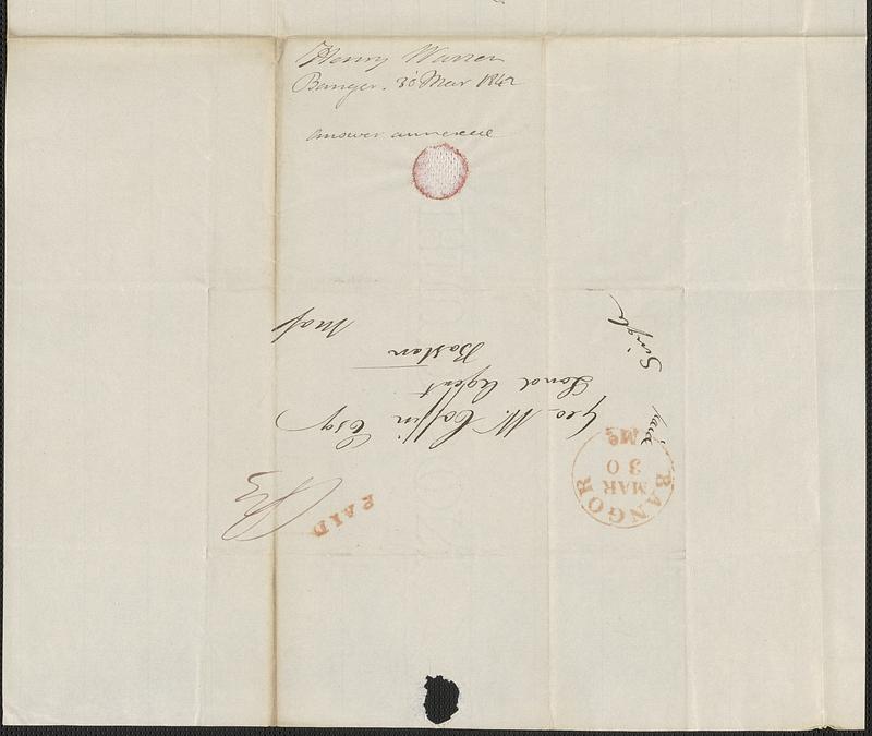 Henry Warren to George Coffin, 30 March 1842 - Digital Commonwealth