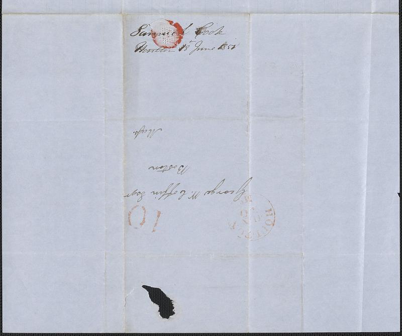 Samuel Cook to George Coffin, 18 June 1851 - Digital Commonwealth