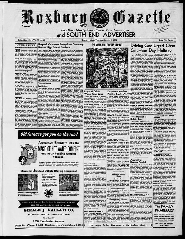 Roxbury Gazette and South End Advertiser. October 08, 1959 - Digital ...