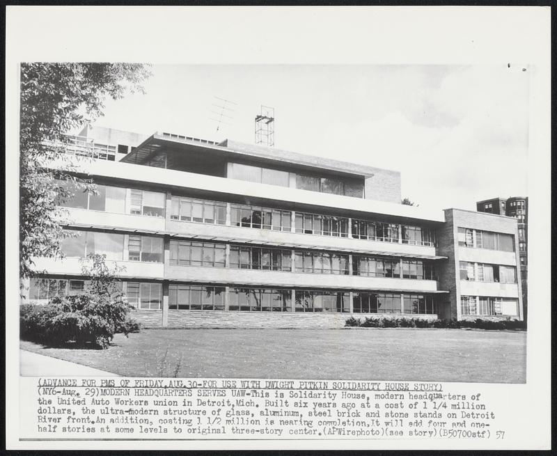 Modern Headquarters Serves UAW-This is Solidarity House, modern ...