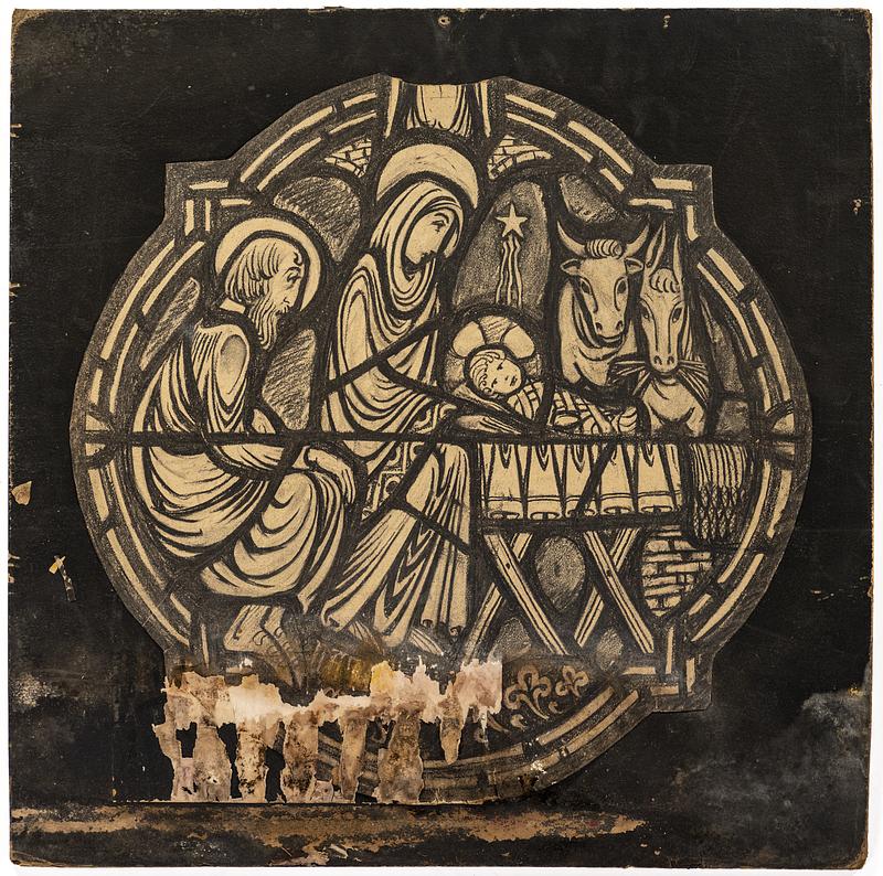 Cartoon for a medallion from an aisle window in Nazareth Hall Chapel ...