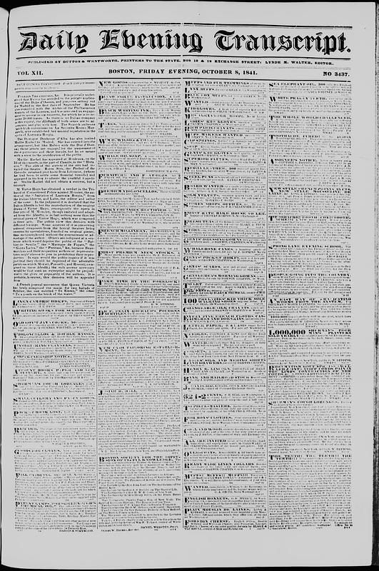 Daily Evening Transcript. October 08, 1841 - Digital Commonwealth