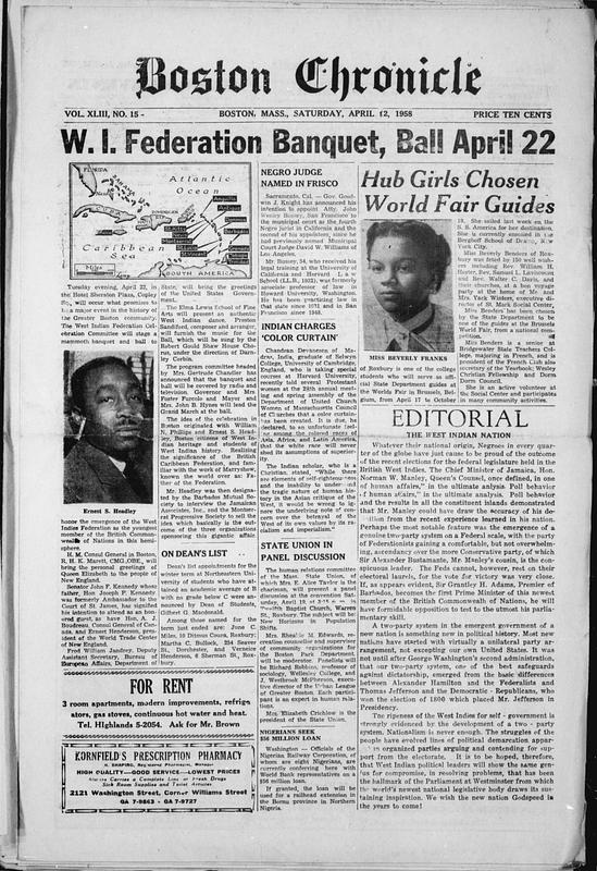 Boston Chronicle. April 12, 1958 - Digital Commonwealth