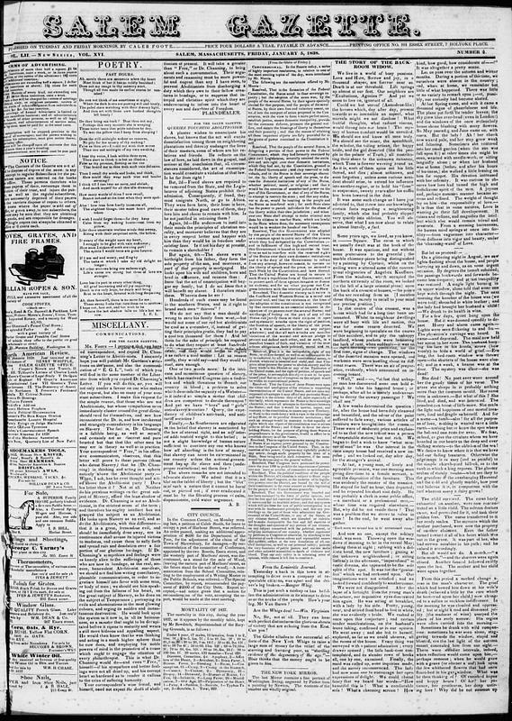 The Salem Gazette. January 05, 1838 - Digital Commonwealth