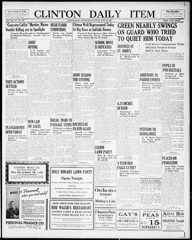 Clinton Daily Item. June 29, 1938 - Digital Commonwealth