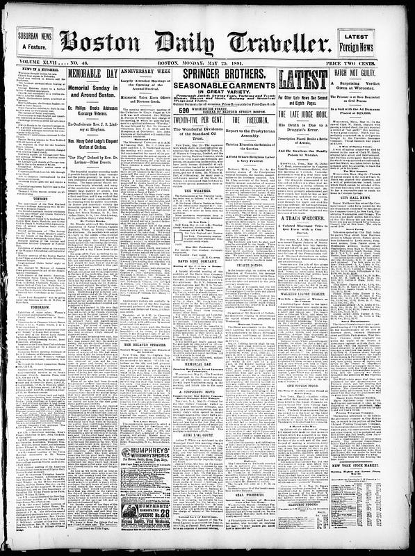 Boston Daily Traveller. May 25, 1891 - Digital Commonwealth