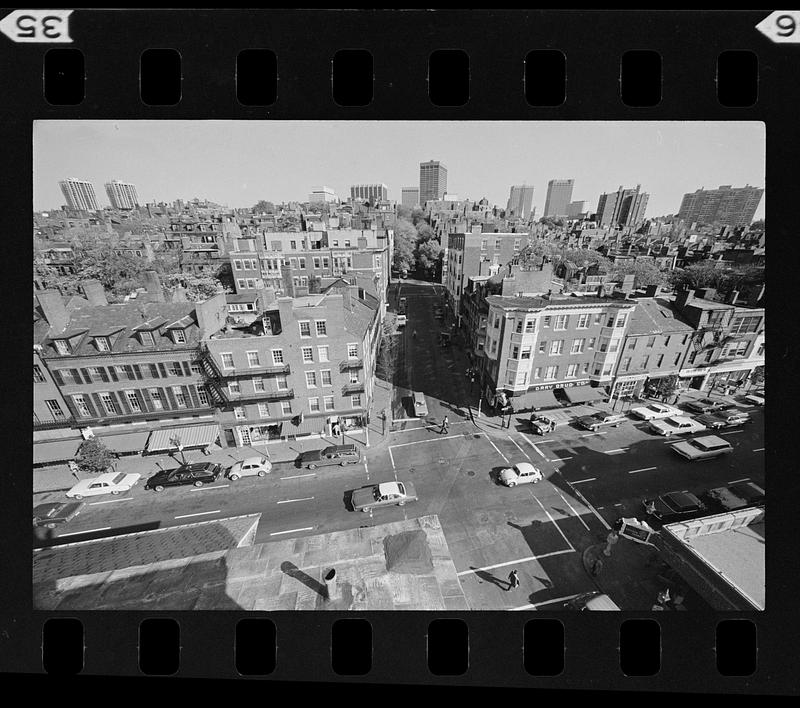 Charles Street, Beacon Hill seen from roof of Charles St. Meeting House ...