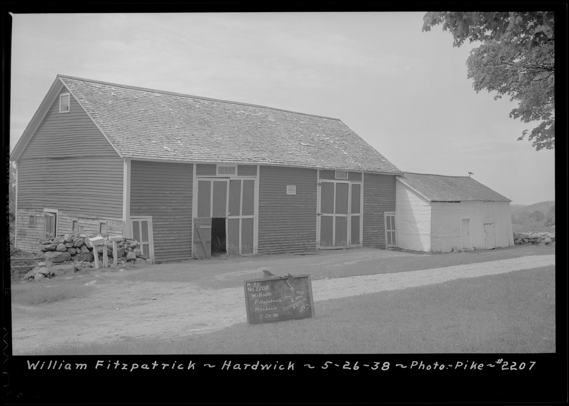 William Fitzpatrick, barn, Hardwick, Mass., May 26, 1938 : Parcel no ...