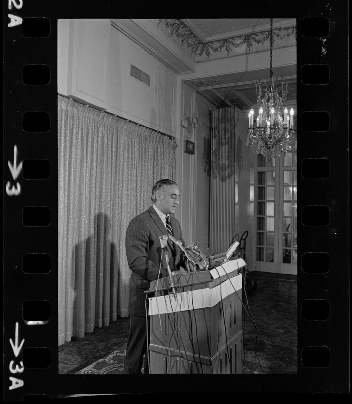 Francis X. Bellotti announcing his candidacy for governor of ...