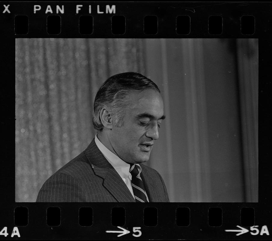 Francis X. Bellotti announcing his candidacy for governor of ...