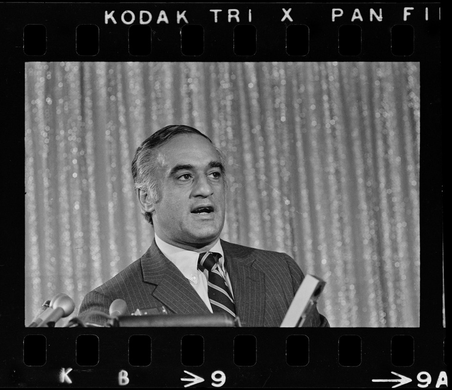 Francis X. Bellotti announcing his candidacy for governor of ...