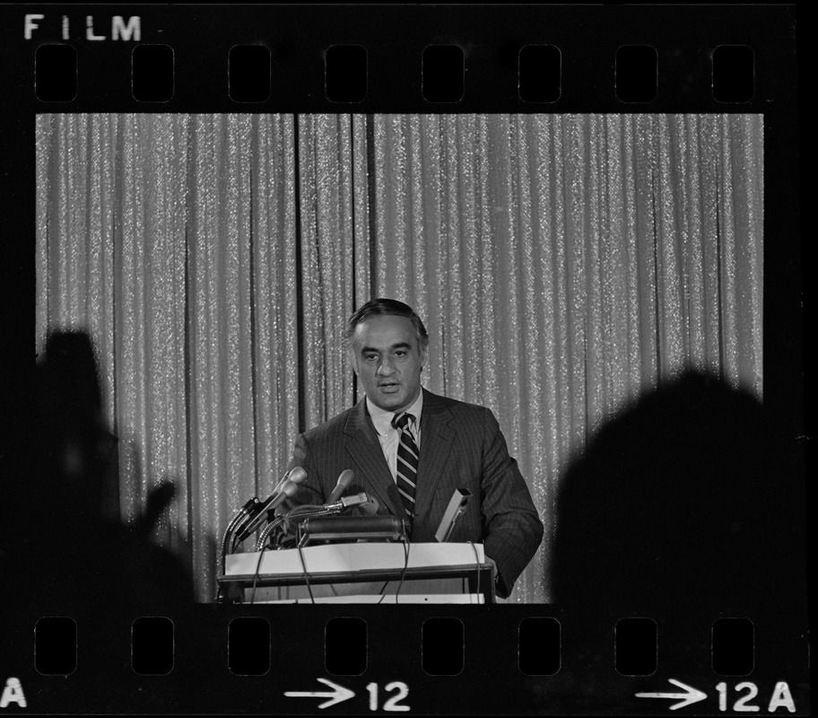 Francis X. Bellotti announcing his candidacy for governor of ...