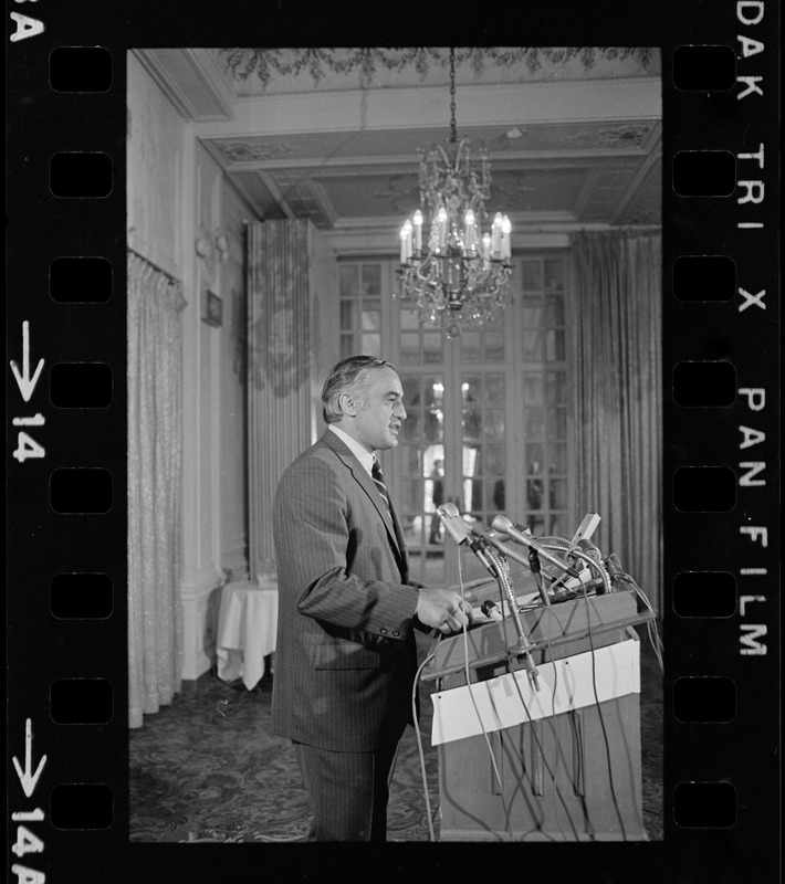 Francis X. Bellotti announcing his candidacy for governor of ...