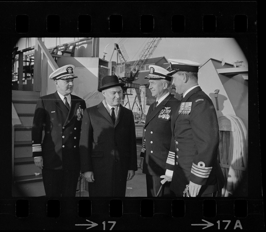 Navy officers at Carrier Division 14 change of command ceremony ...