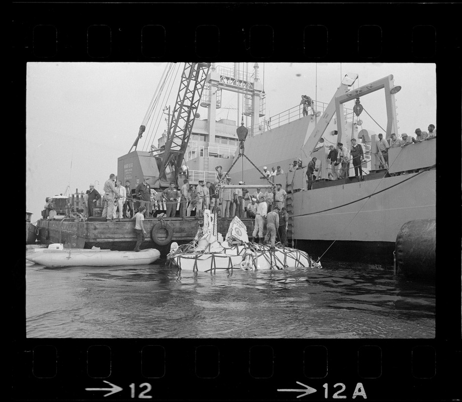 Web of supports holds $1.5 million research submarine Alvin as it is ...