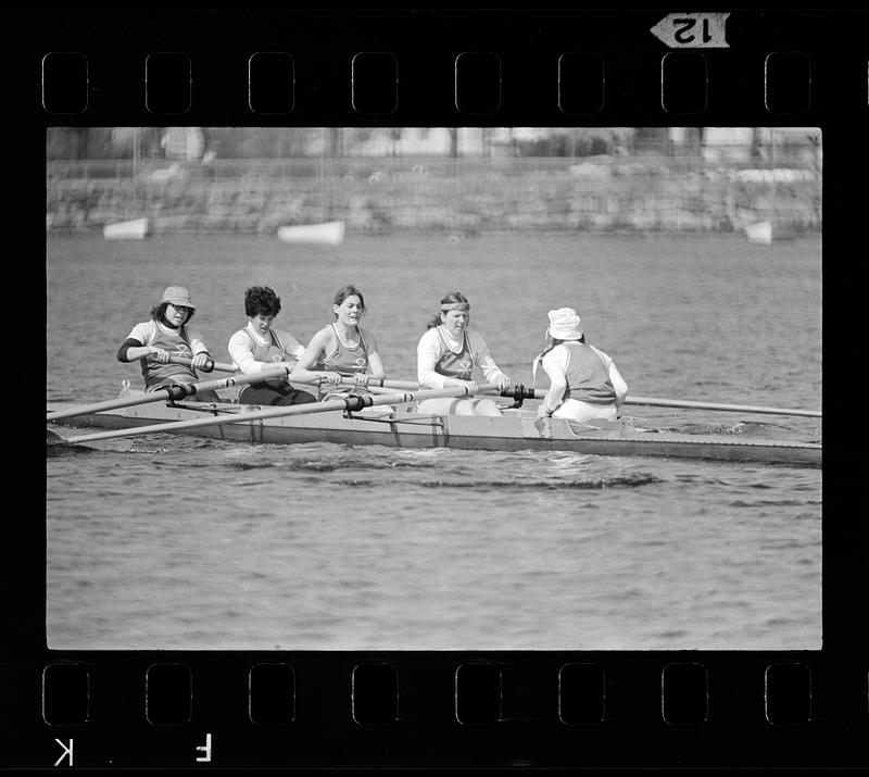 Women's college crew practice on Charles River, Boston - Digital ...