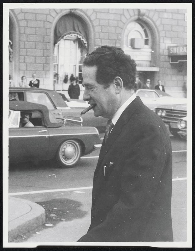 Morris Abrams leaving peace rally - Digital Commonwealth