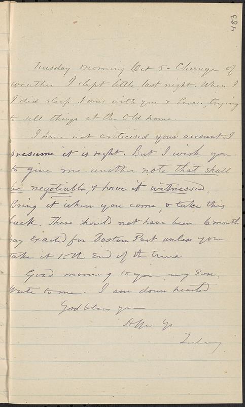 Letter from Zadoc Long to John D. Long, October 5, 1869 - Digital ...