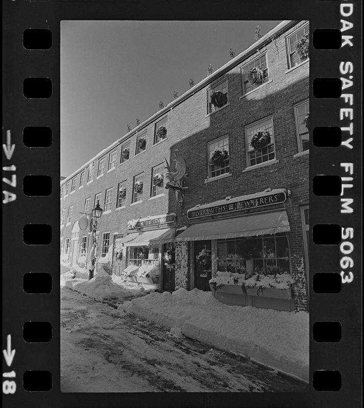Inn Street and Market Square snow scene - Digital Commonwealth