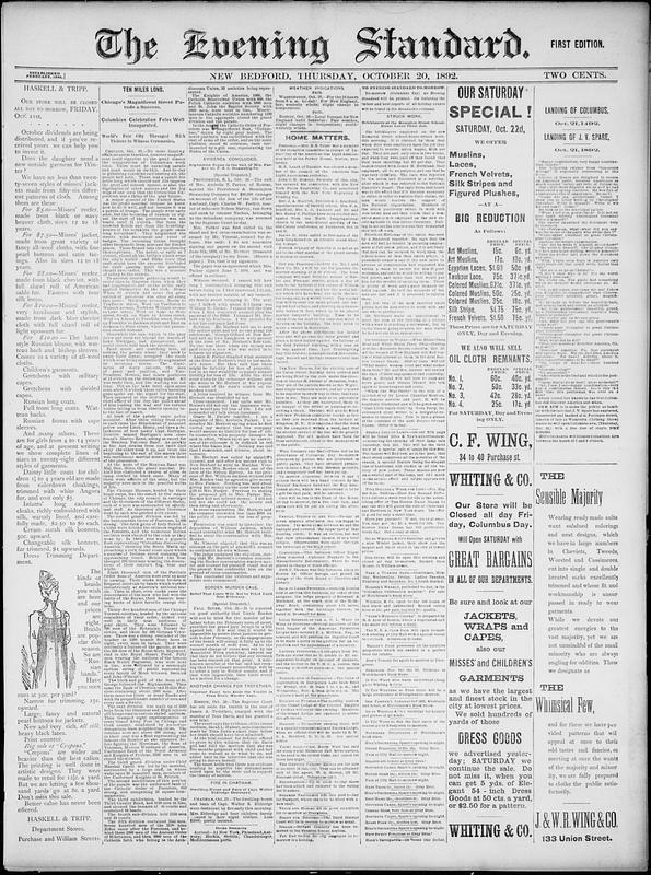 Evening Standard. October 20, 1892 - Digital Commonwealth