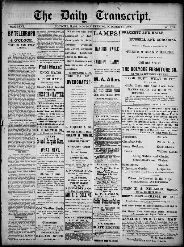The Daily Transcript. October 14, 1889 - Digital Commonwealth