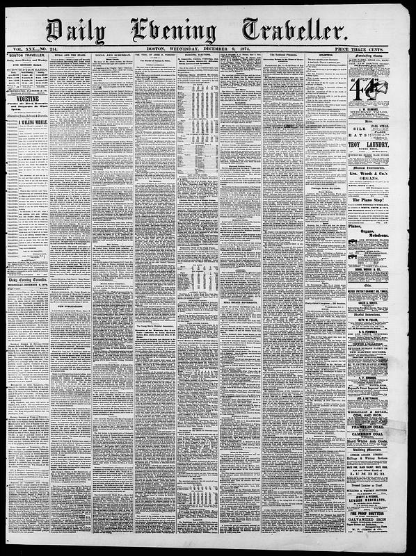 Daily Evening Traveller. December 09, 1874 - Digital Commonwealth