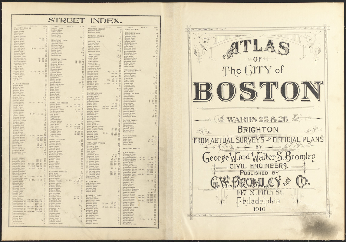 Atlas of the city of Boston : wards 25 & 26, Brighton : from actual ...