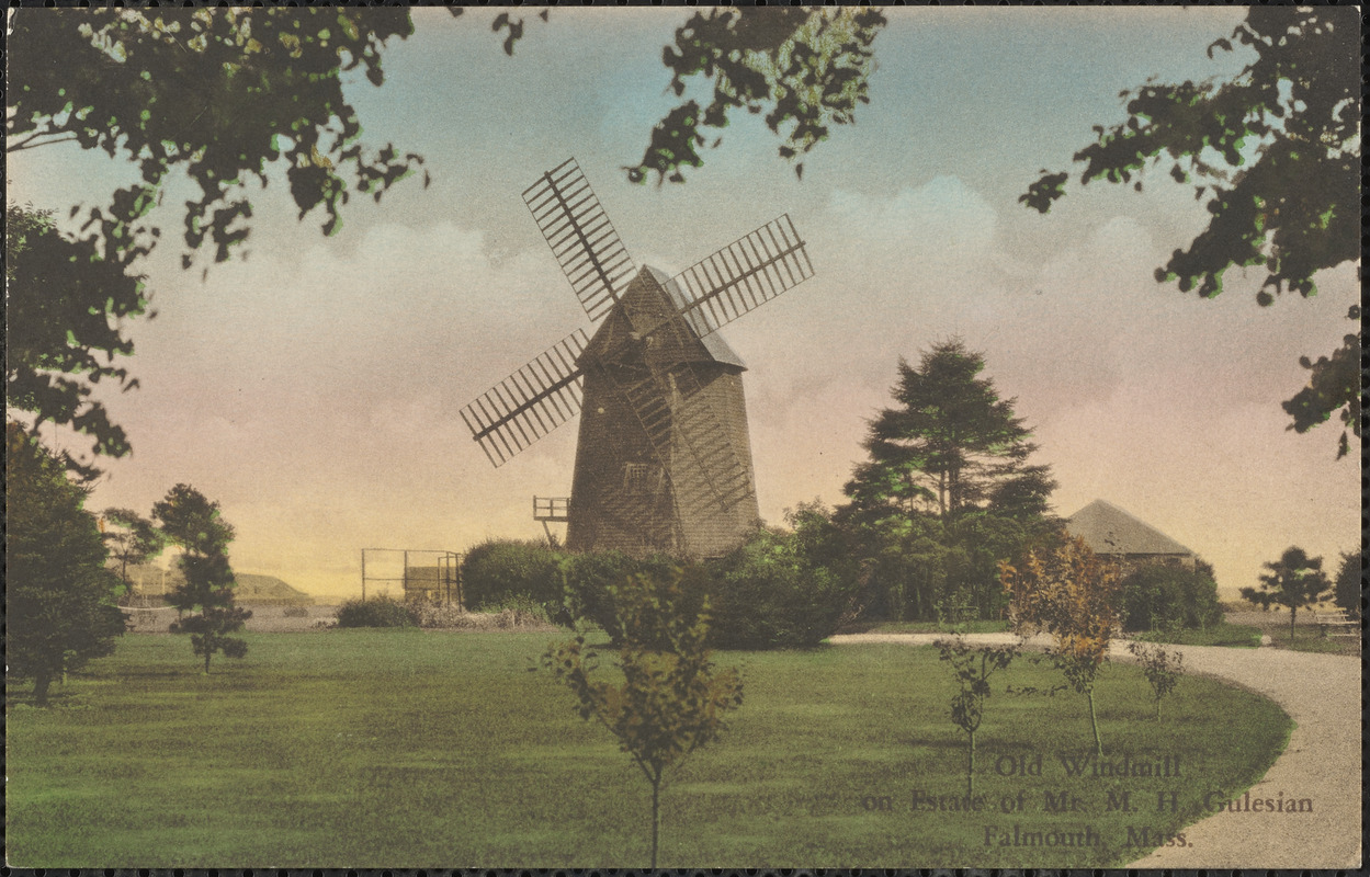 Old Windmill on Estate of Mr. M. H. Gulesian Falmouth, Mass. - Digital ...
