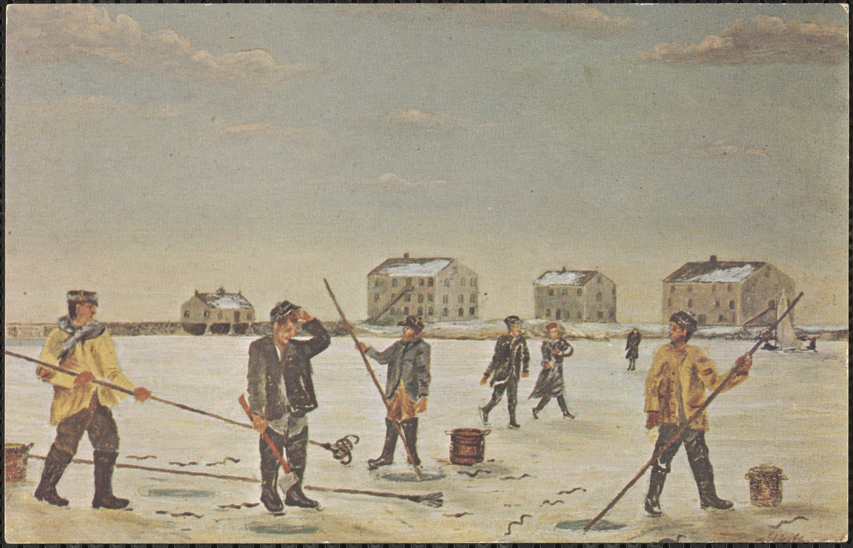 Eeling Through the Ice, 1864 Eel Pond, Woods Hole, Mass. - Digital ...