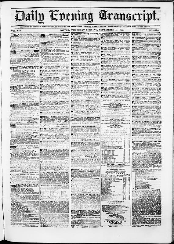 Daily Evening Transcript. September 04, 1845 - Digital Commonwealth