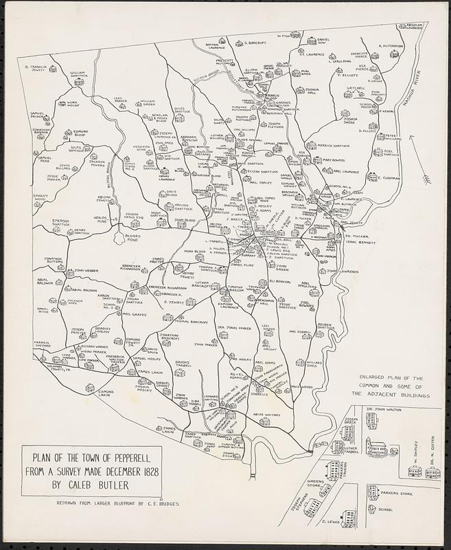 1828 Butler map of Pepperell, redrawn - Digital Commonwealth
