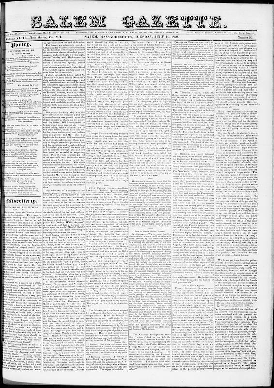 The Salem Gazette. July 14, 1829 - Digital Commonwealth