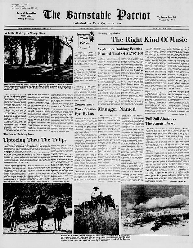 Barnstable Patriot. October 12, 1972 - Digital Commonwealth
