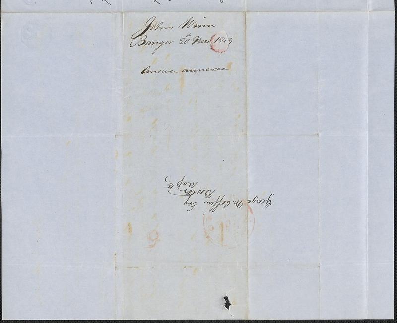 John Winn to George Coffin, 20 November 1849 - Digital Commonwealth