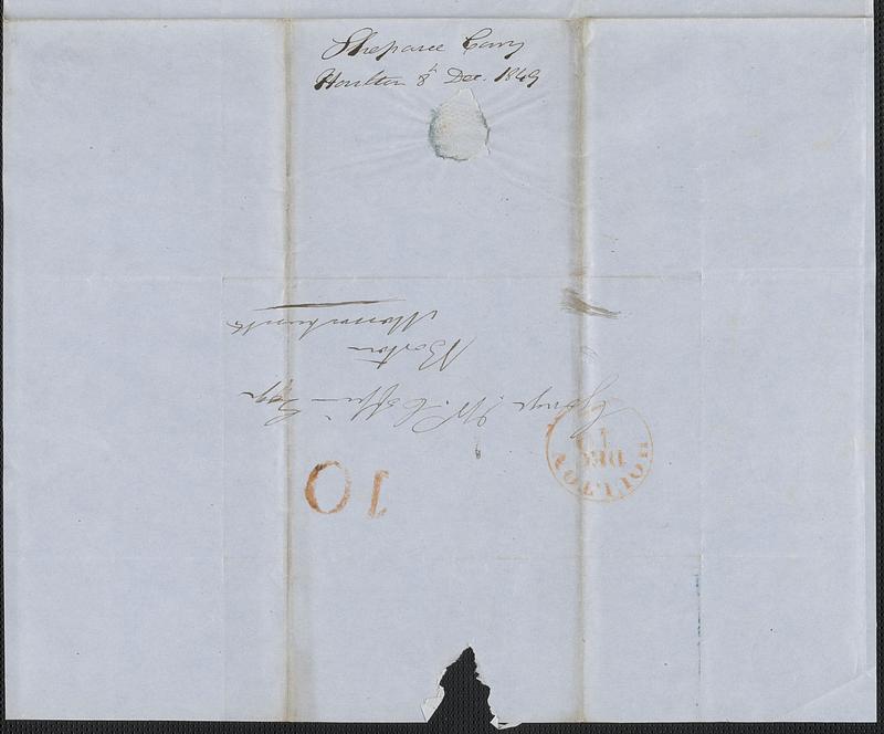 Shepard Cary to George Coffin, 8 December 1849 - Digital Commonwealth
