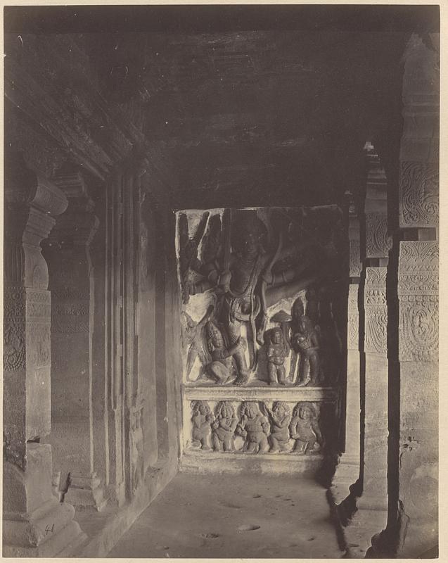 Sculpture of Vishnu as Trivikrama in the north verandah of Cave II ...