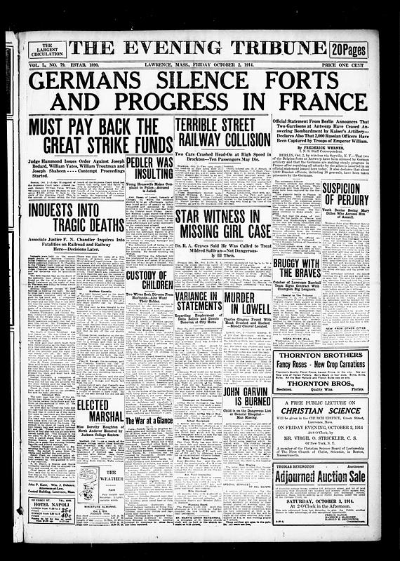 The Evening Tribune. October 02, 1914 - Digital Commonwealth