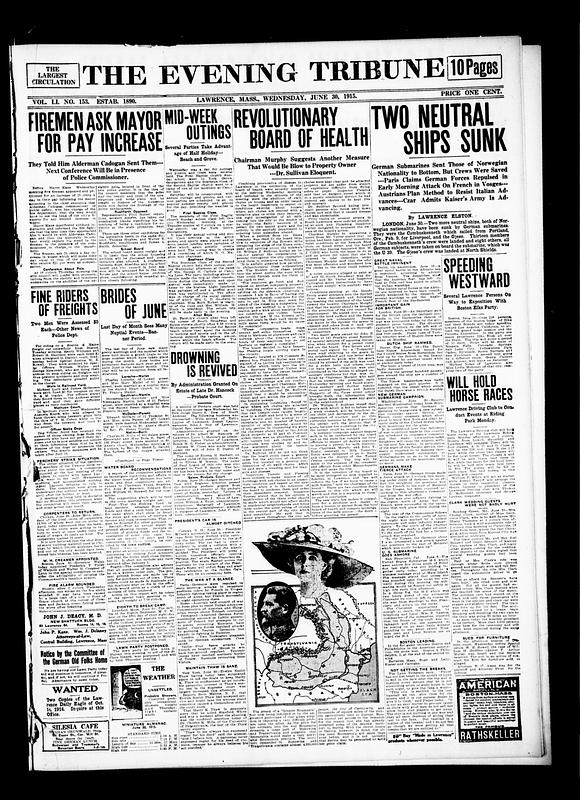 The Evening Tribune. June 30, 1915 - Digital Commonwealth
