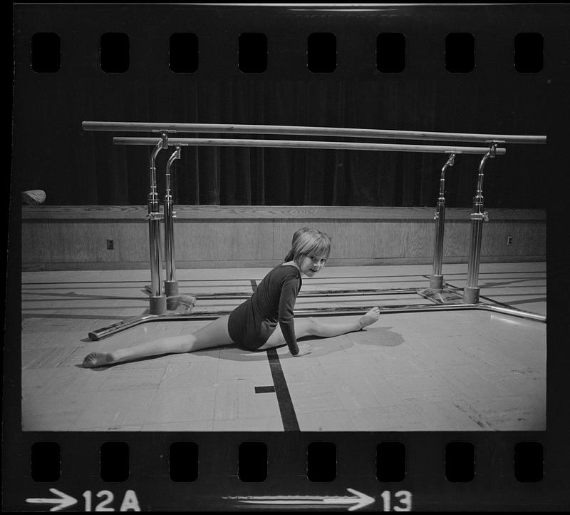 Bruce Irving's child doing gymnastics - Digital Commonwealth