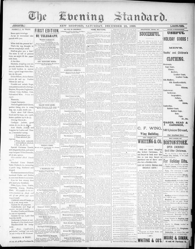 Evening Standard. December 22, 1888 - Digital Commonwealth
