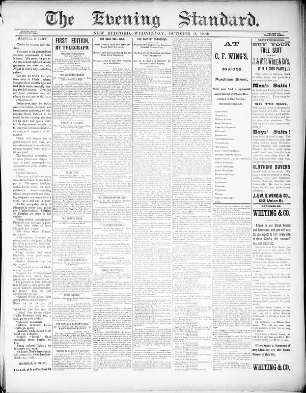 Evening Standard. October 09, 1889 - Digital Commonwealth