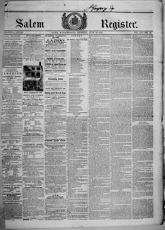 Salem Register. June 23, 1853 - Digital Commonwealth