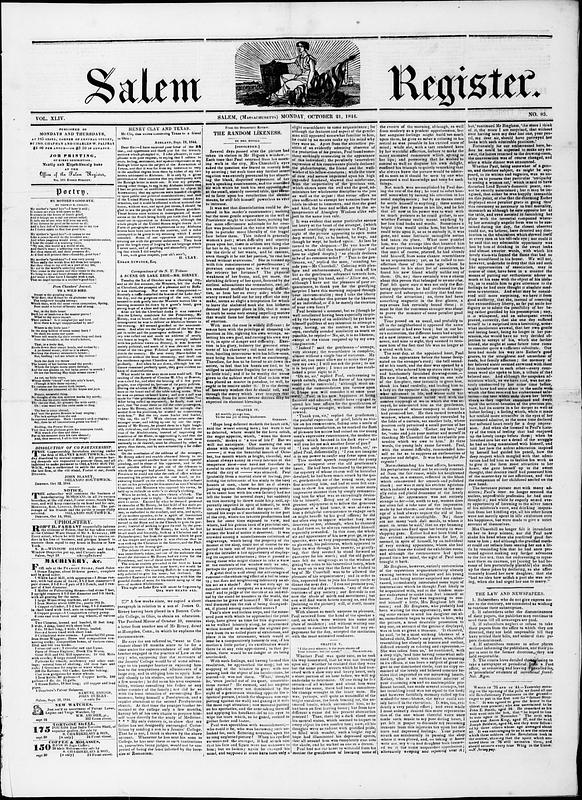 Salem Register. October 21, 1844 - Digital Commonwealth