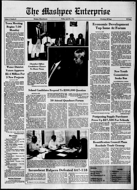 The Mashpee Enterprise. April 29, 1994 - Digital Commonwealth