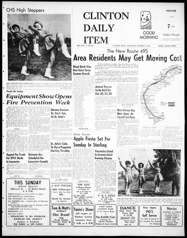 Clinton Daily Item. October 05, 1963 - Digital Commonwealth