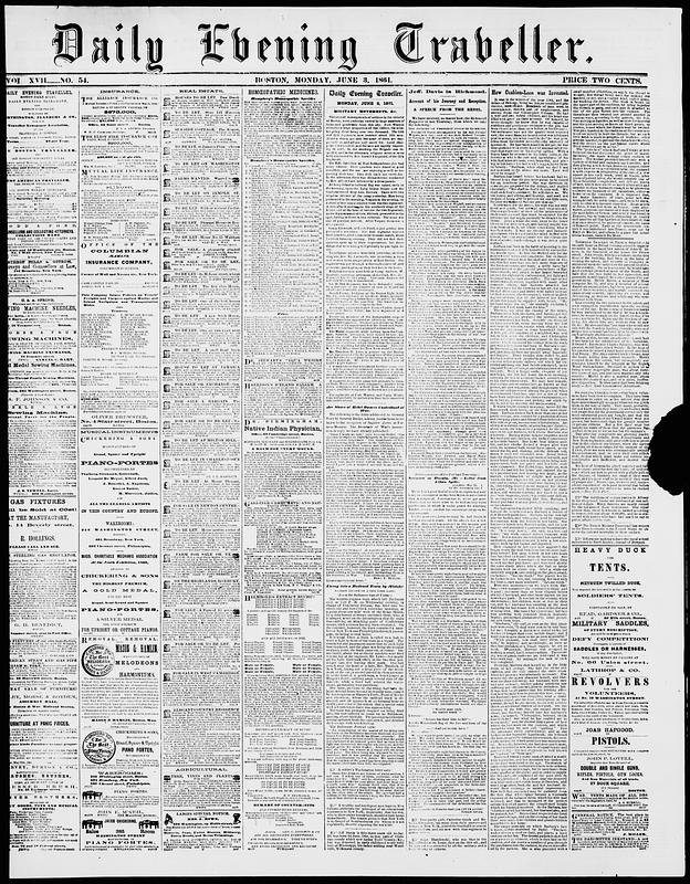 Daily Evening Traveller. June 03, 1861 - Digital Commonwealth